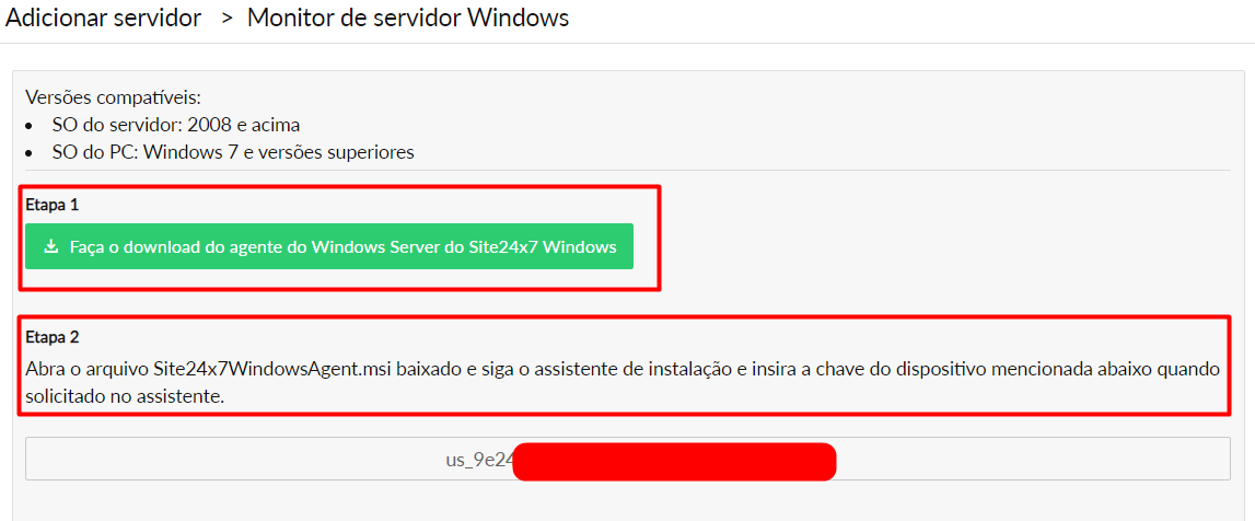 Como instalar o Site24x7 no servidor Windows? – CentralServer